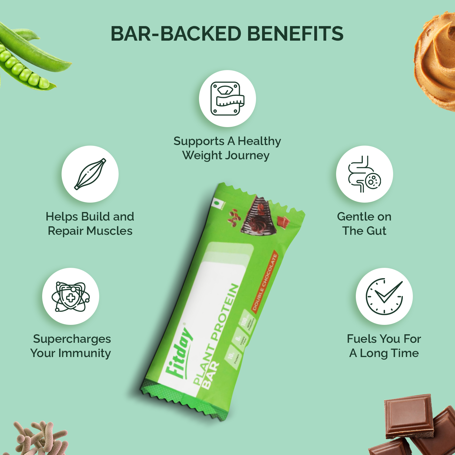 Fitday Plant Protein Bar - Double Chocolate